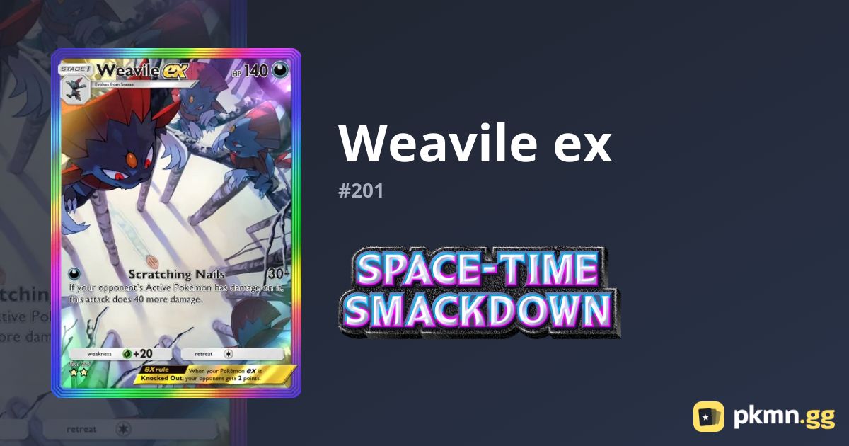 Weavile ex 201 Space-Time Smackdown | pkmn.gg