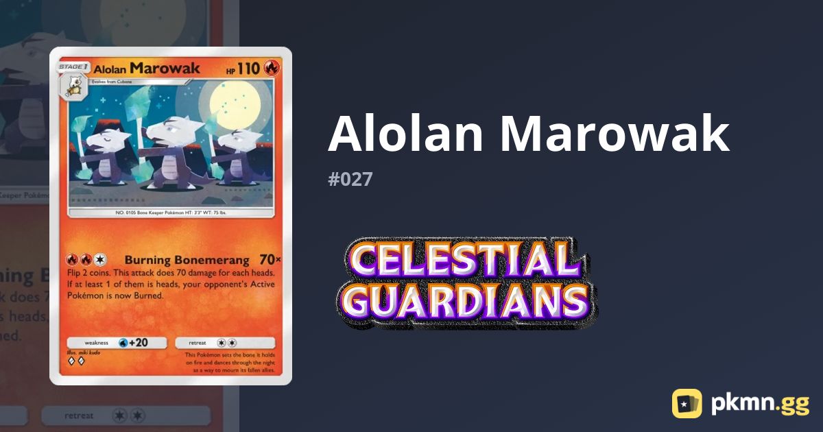 Alolan Marowak 027 Celestial Guardians | pkmn.gg