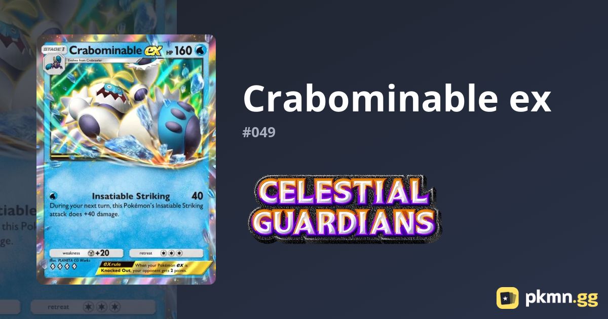 Crabominable ex 049 Celestial Guardians | pkmn.gg