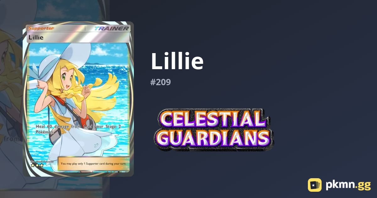 Lillie 209 Celestial Guardians | pkmn.gg