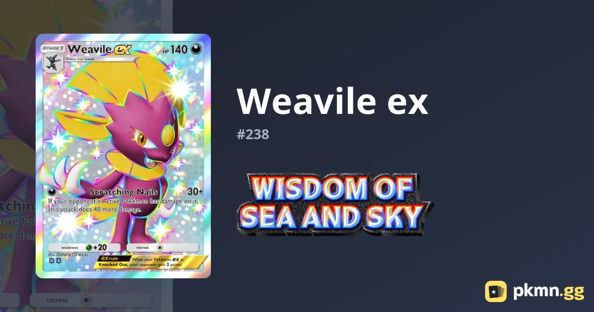 Weavile ex 238 Wisdom of Sea and Sky | pkmn.gg