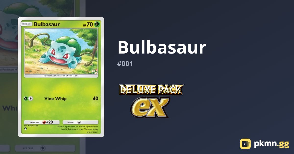 Bulbasaur 001 Deluxe Pack ex | pkmn.gg