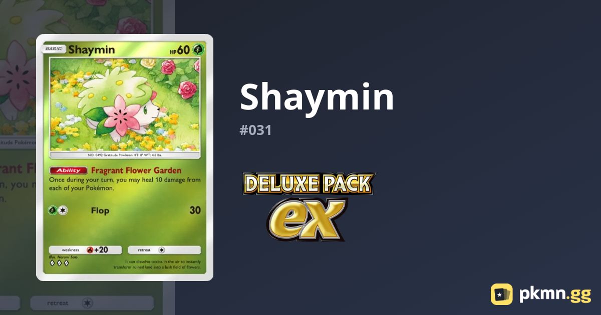 Shaymin 031 Deluxe Pack ex | pkmn.gg