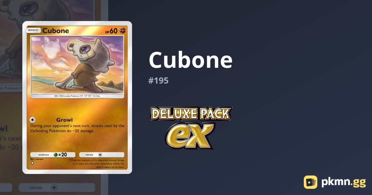 Cubone 195 Deluxe Pack ex | pkmn.gg