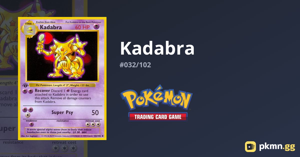 Kadabra Base Set 32 Bulbapedia The Communitydriven