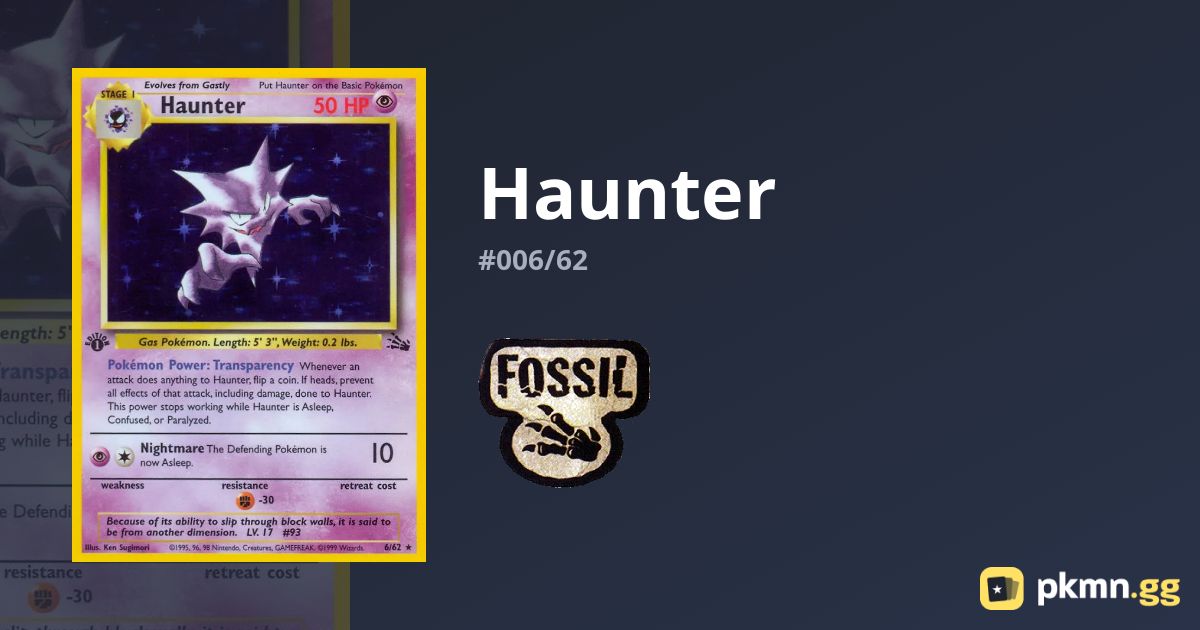 Haunter #006/62 Fossil | pkmn.gg