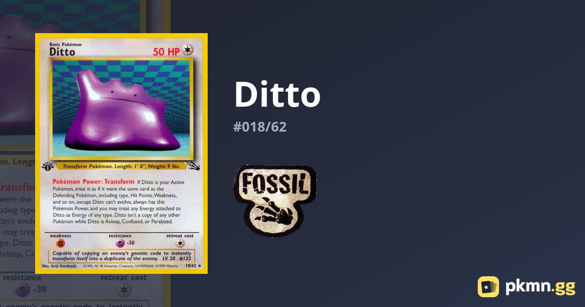 Ditto #018/62 Fossil | pkmn.gg