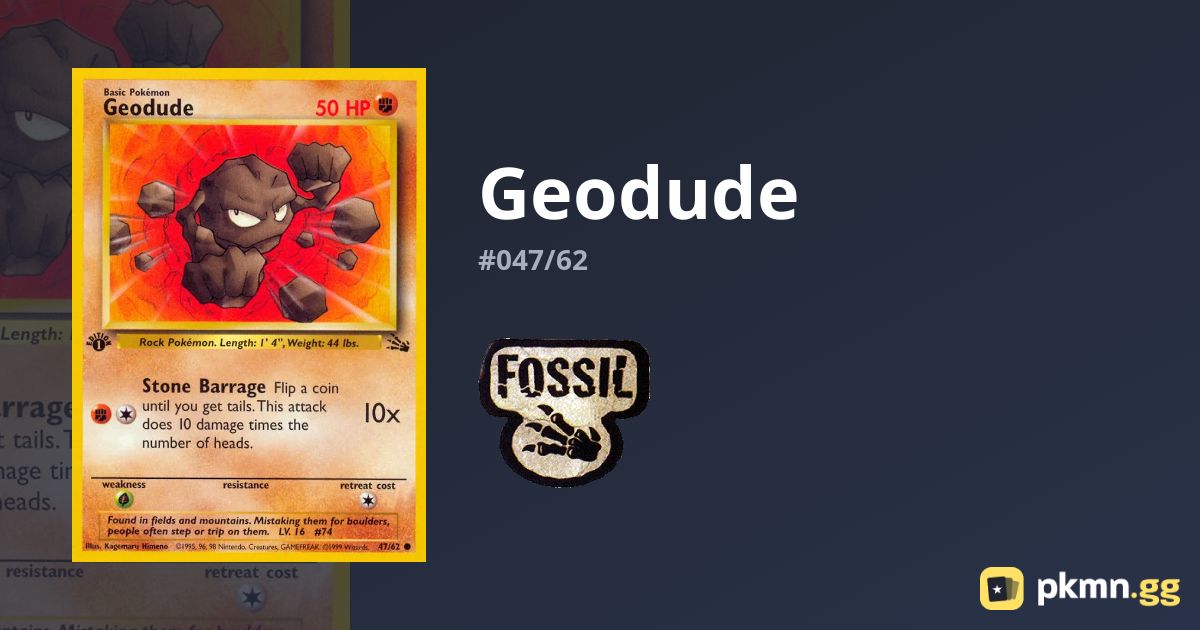 Geodude #047/62 Fossil | pkmn.gg
