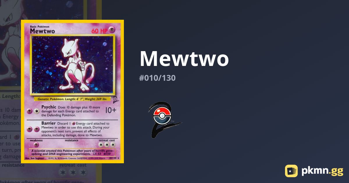 Mewtwo #010/130 Base Set 2 | pkmn.gg