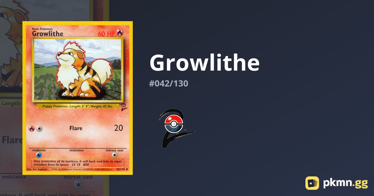 Growlithe #042/130 Base Set 2 | pkmn.gg