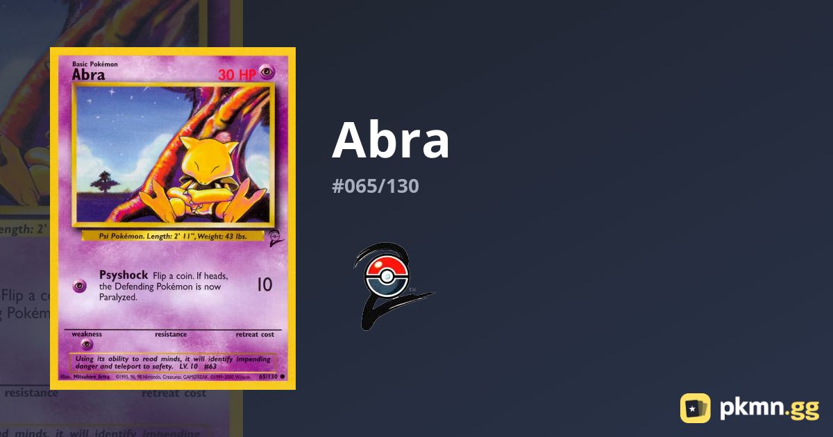 Abra #065/130 Base Set 2 | pkmn.gg
