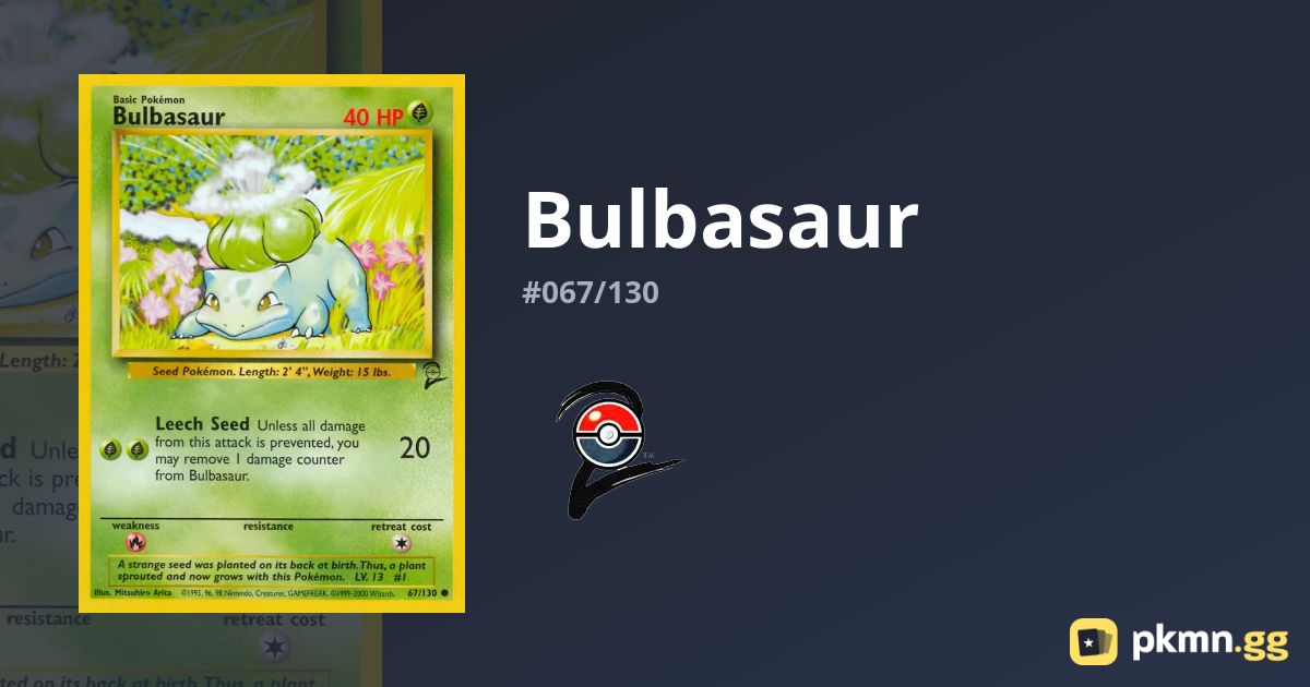 Bulbasaur #067/130 Base Set 2 | pkmn.gg