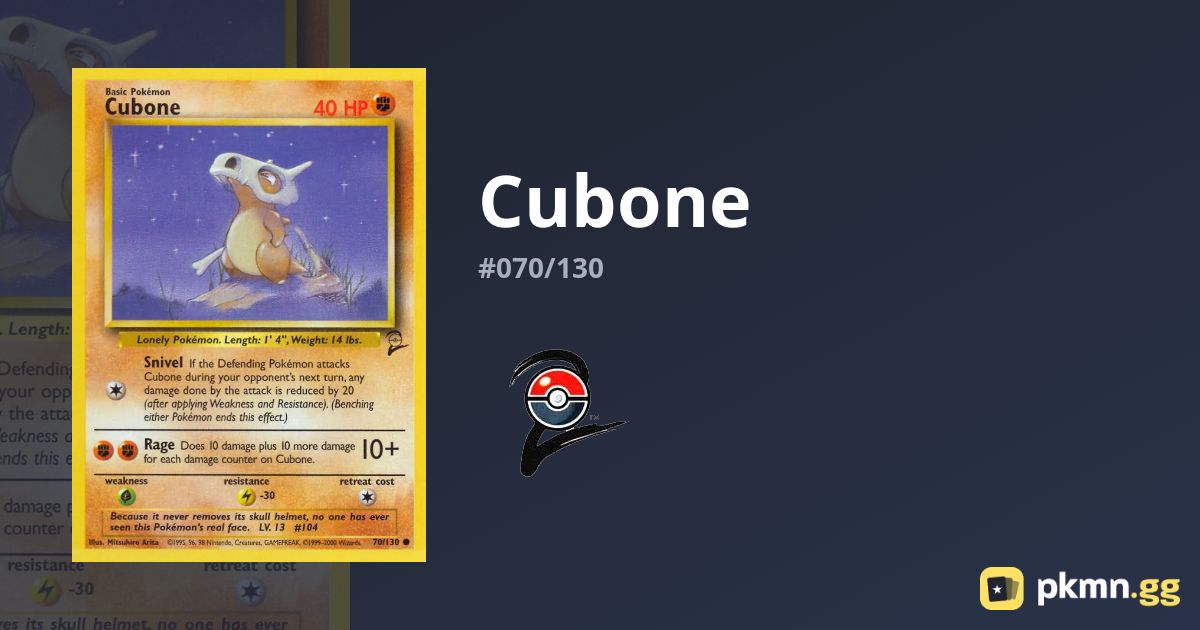 Cubone #070/130 Base Set 2 | pkmn.gg