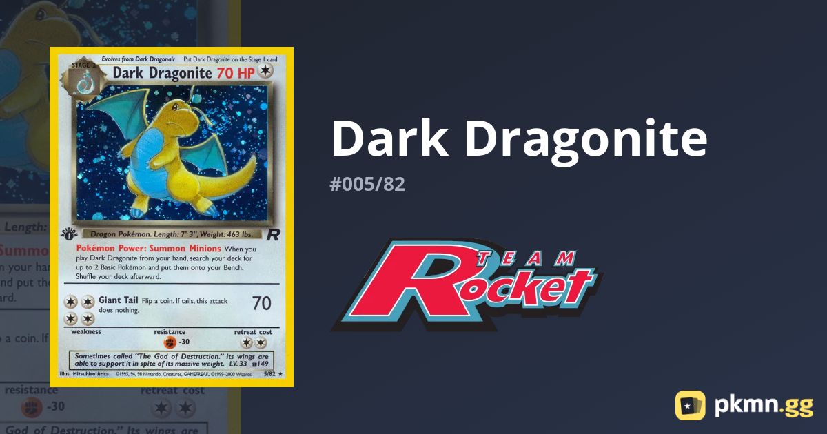 Dark Dragonite #005/82 Team Rocket | pkmn.gg