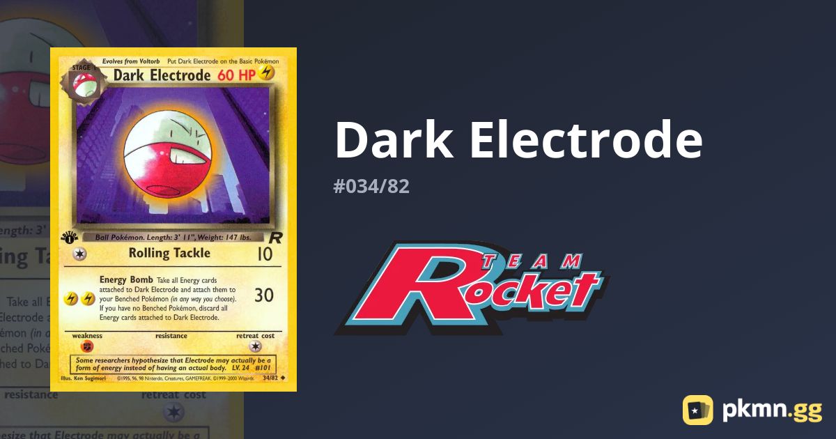 Dark Electrode #034/82 Team Rocket | pkmn.gg