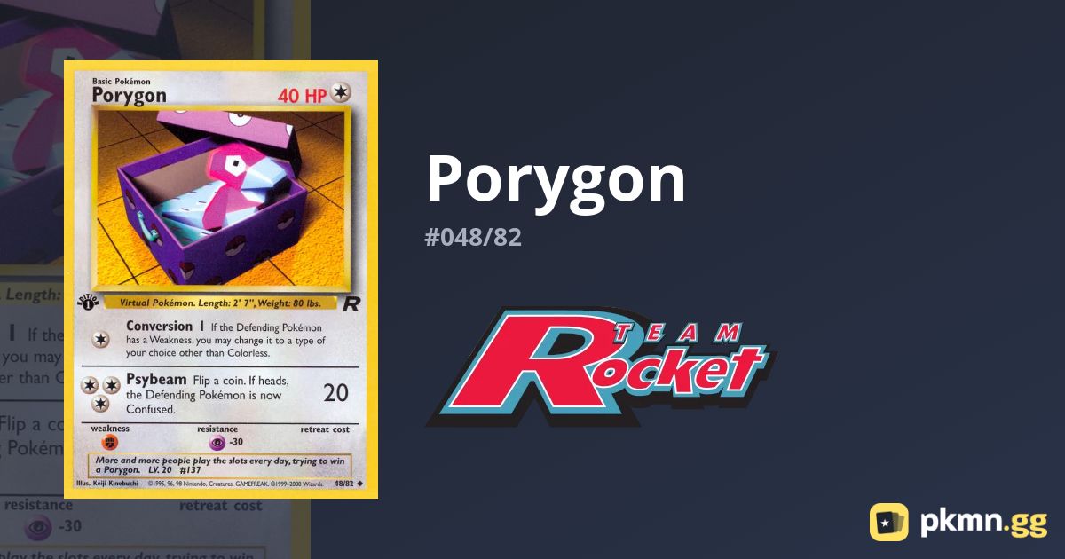 Porygon #048/82 Team Rocket | pkmn.gg
