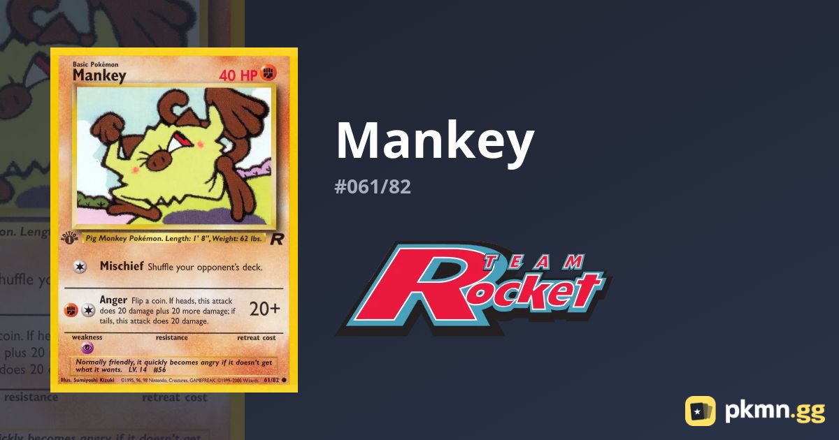 Mankey #061/82 Team Rocket | pkmn.gg