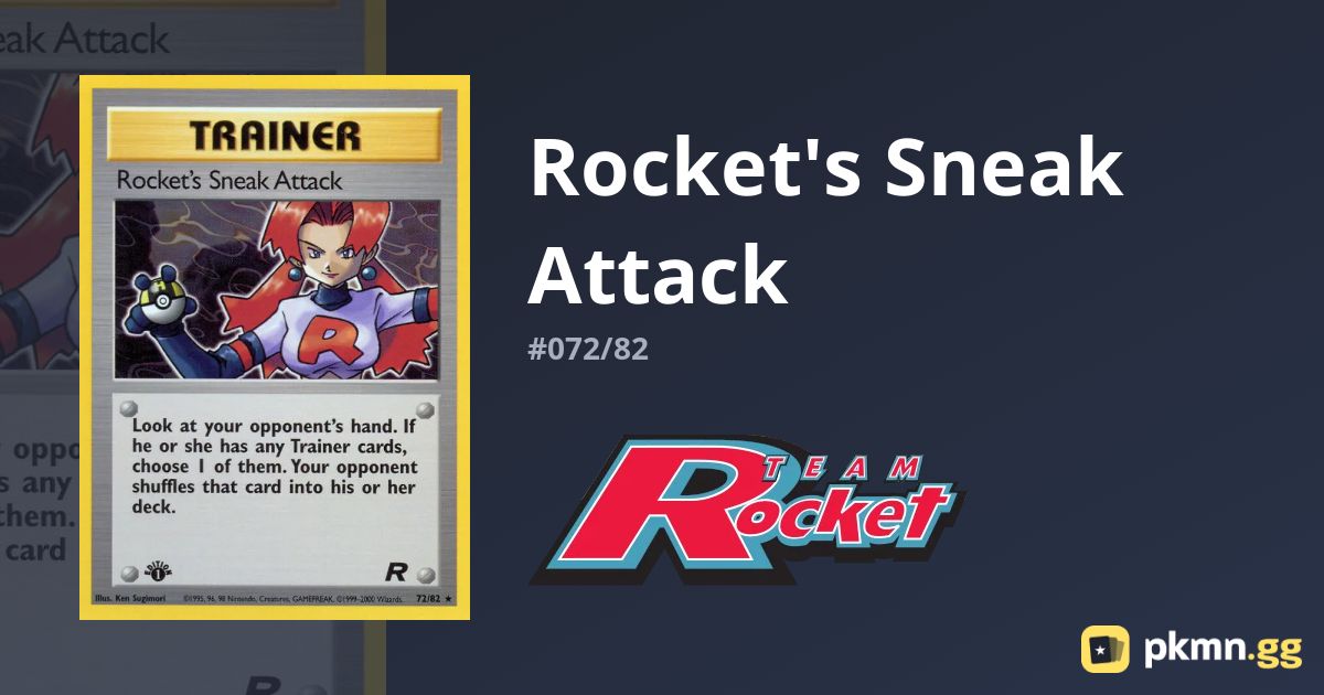 Rocket's Sneak Attack #072/82 Team Rocket | pkmn.gg