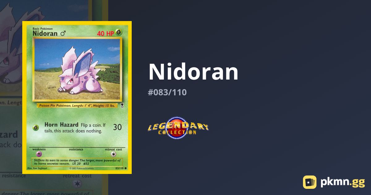 Nidoran ♂ #083/110 Legendary Collection | pkmn.gg