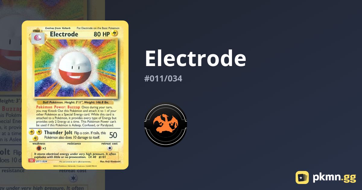 Electrode #011/034 Pokémon TCG Classic - Charizard | pkmn.gg