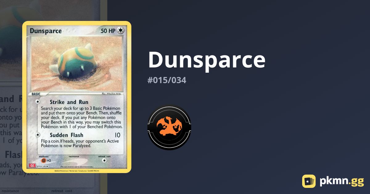 Dunsparce #015/034 Pokémon TCG Classic - Charizard | pkmn.gg