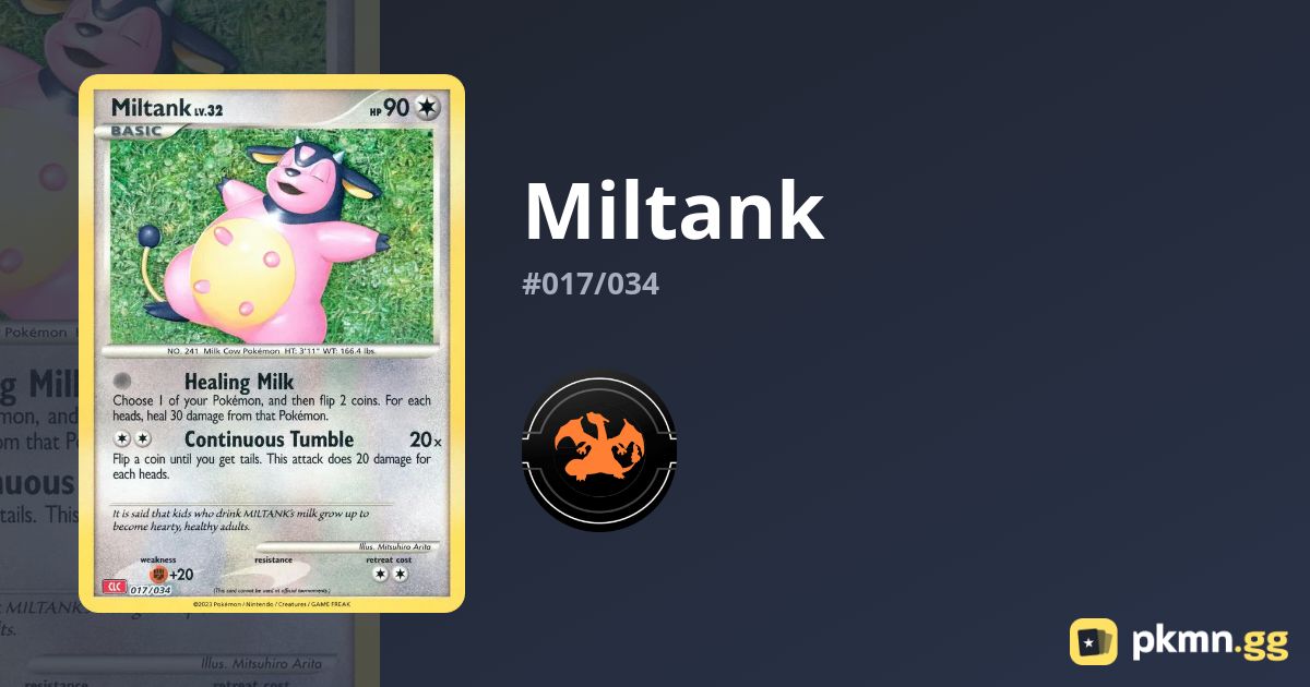 Miltank #017/034 Pokémon TCG Classic - Charizard | pkmn.gg