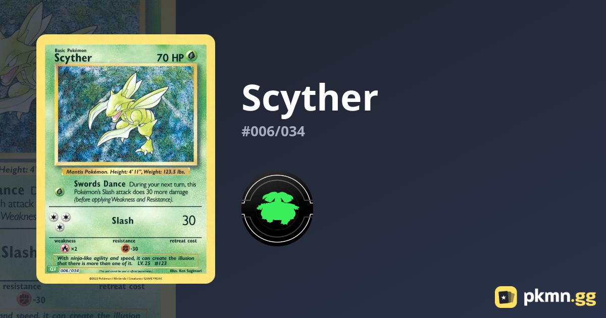 Scyther #006/034 Pokémon TCG Classic - Venusaur | pkmn.gg