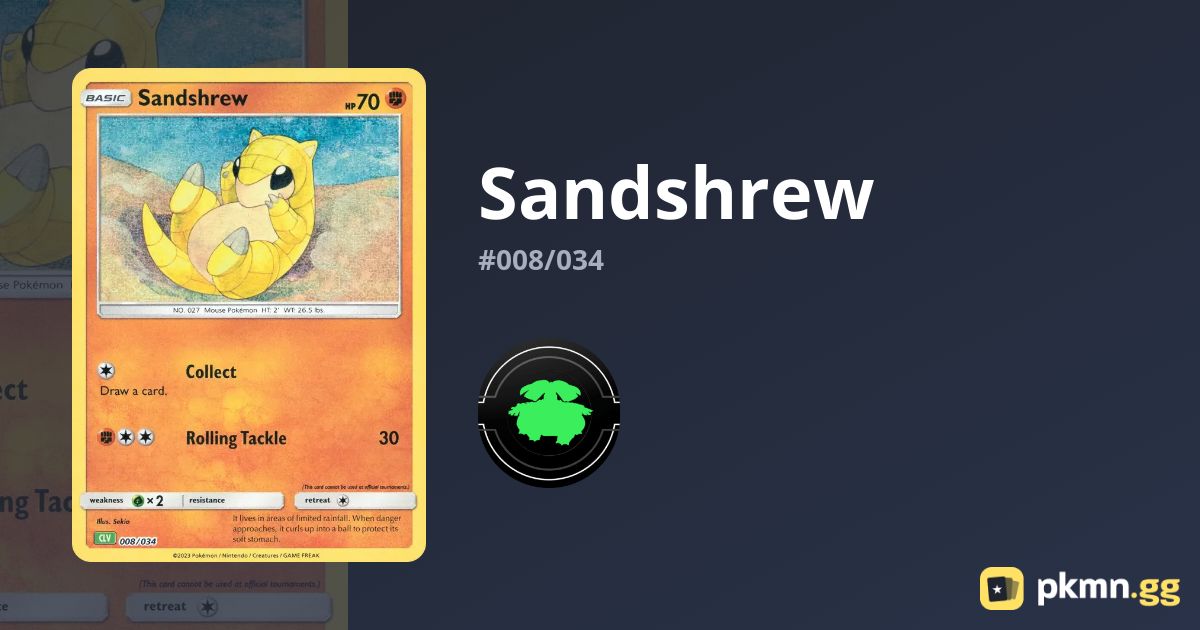 Sandshrew #008/034 Pokémon TCG Classic - Venusaur | pkmn.gg