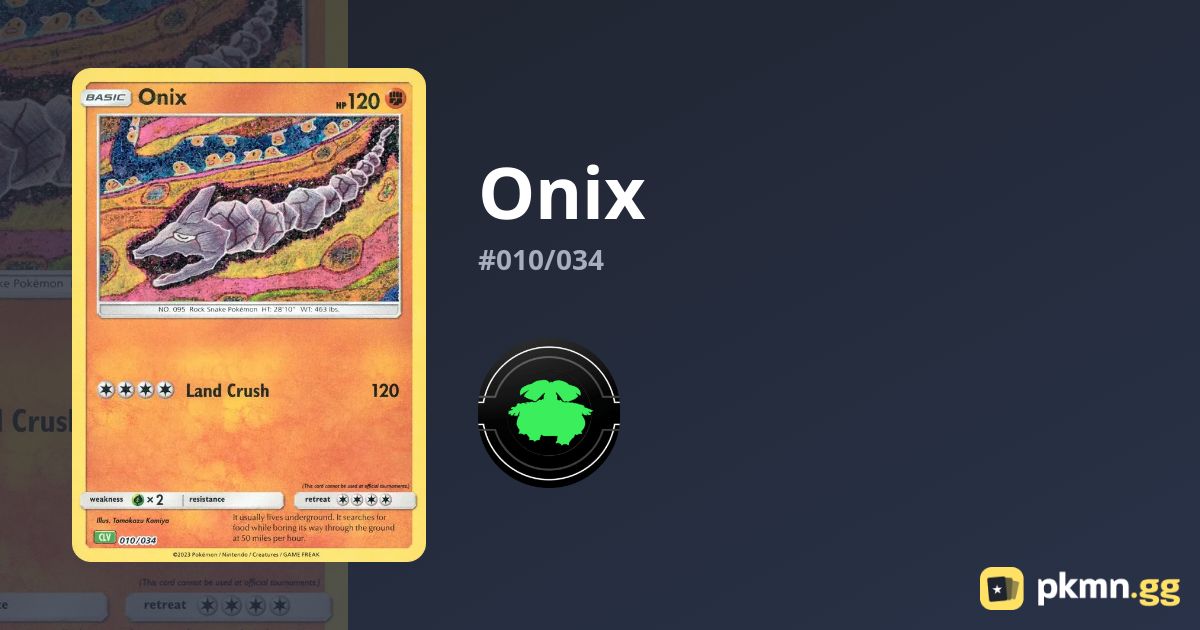 Onix #010/034 Pokémon TCG Classic - Venusaur | pkmn.gg