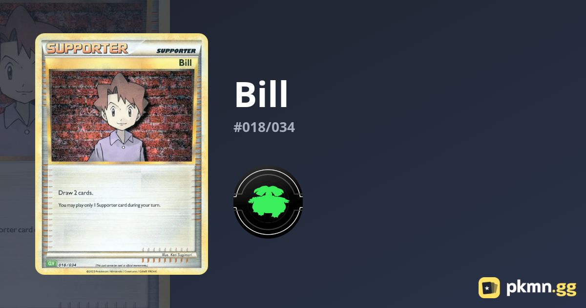 Bill #018/034 Pokémon TCG Classic - Venusaur | pkmn.gg