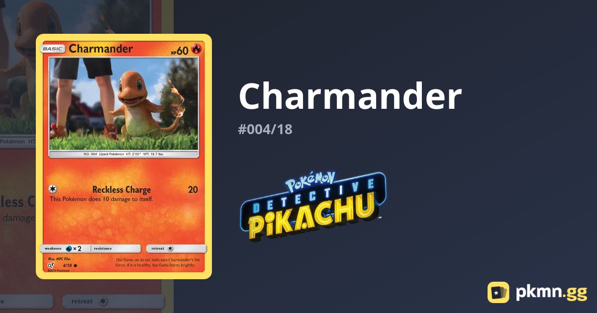 Charmander #004/18 Detective Pikachu | pkmn.gg