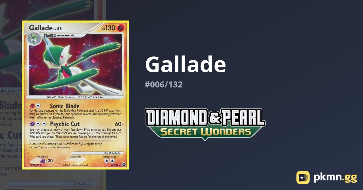Gallade 006132 Secret Wonders Pkmngg