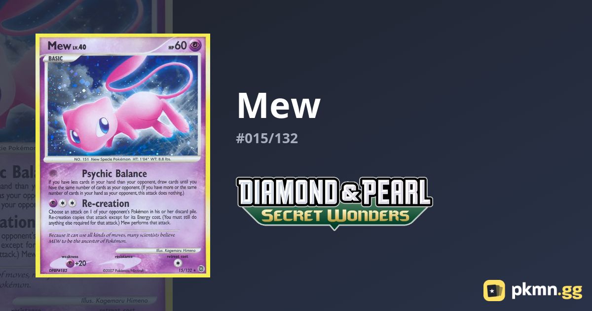 Mew #015/132 Secret Wonders | pkmn.gg