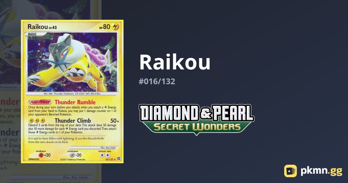 Raikou #016/132 Secret Wonders | pkmn.gg