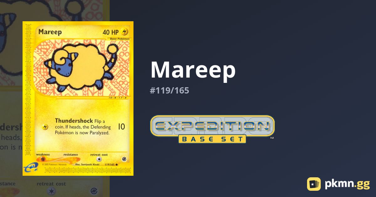 Mareep #119/165 Expedition Base Set | pkmn.gg