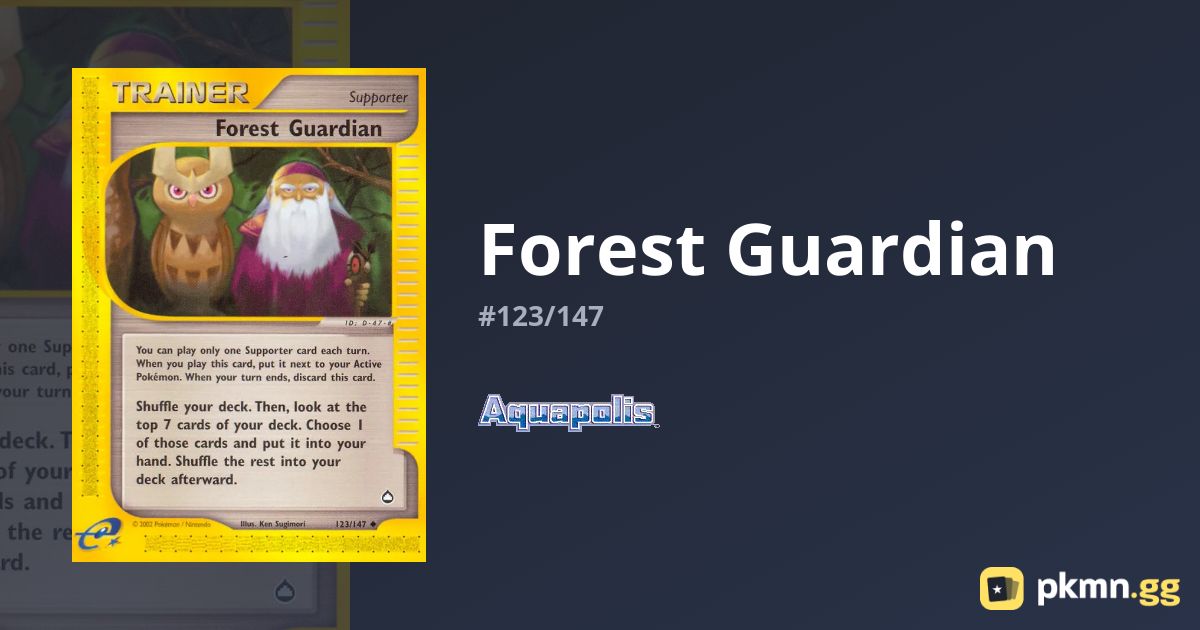 Forest Guardian #123/147 Aquapolis | pkmn.gg