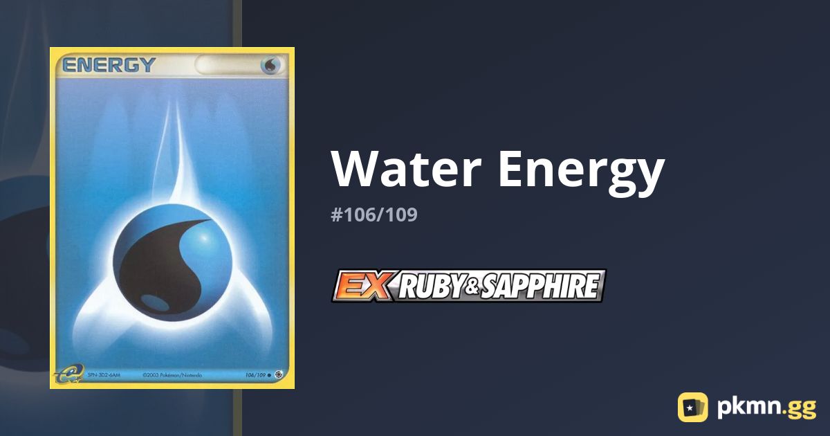 Water Energy #106/109 Ruby & Sapphire | pkmn.gg