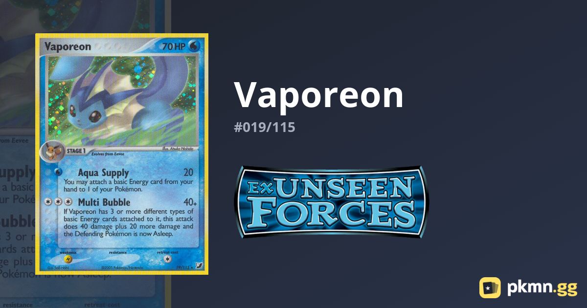 Vaporeon #019/115 Unseen Forces | pkmn.gg