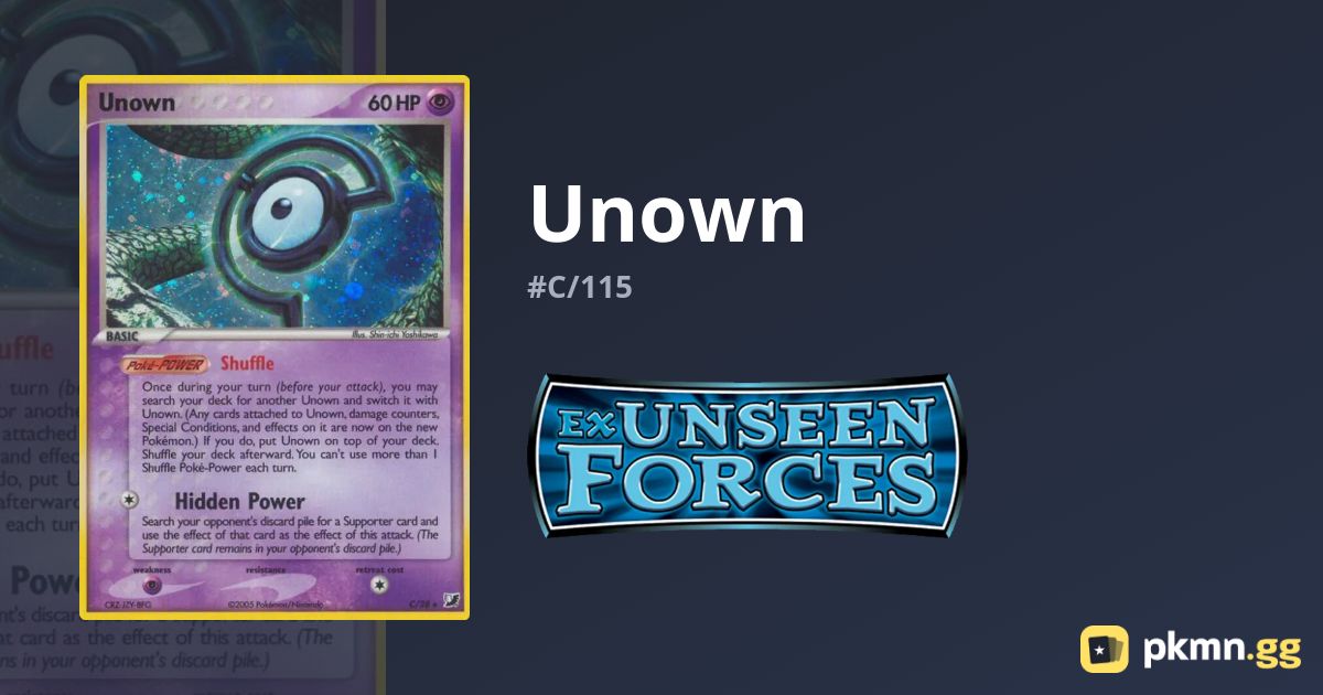 Unown #C/115 Unseen Forces | pkmn.gg