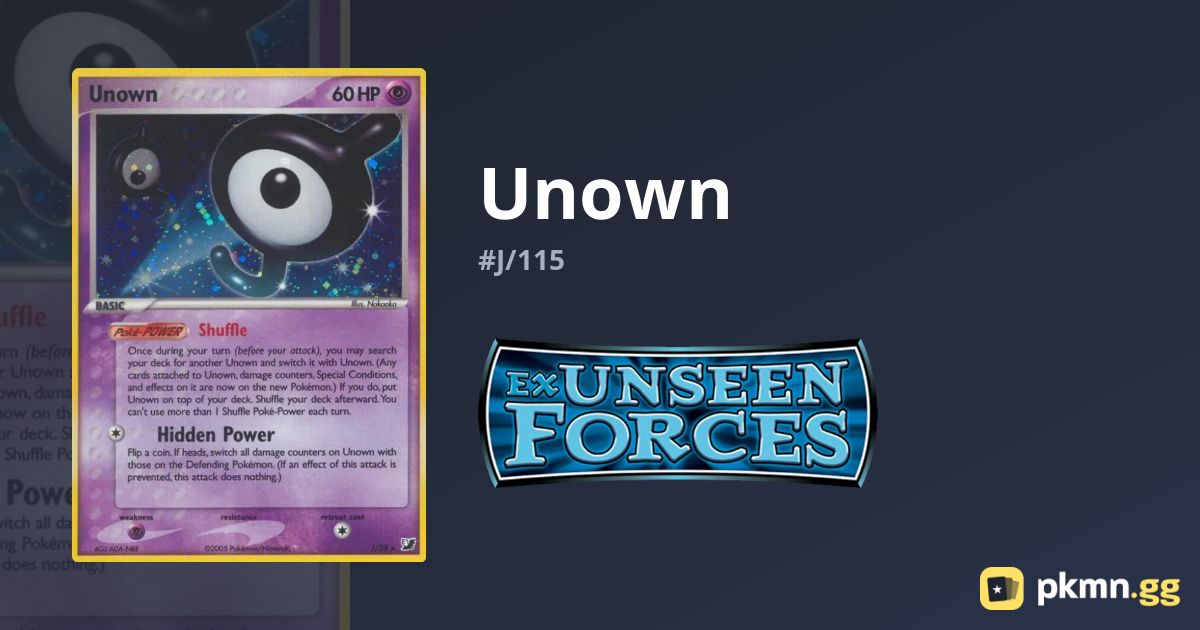Unown #J/115 Unseen Forces | pkmn.gg