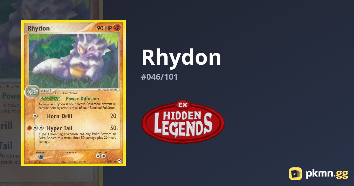 Rhydon #046/101 Hidden Legends | pkmn.gg