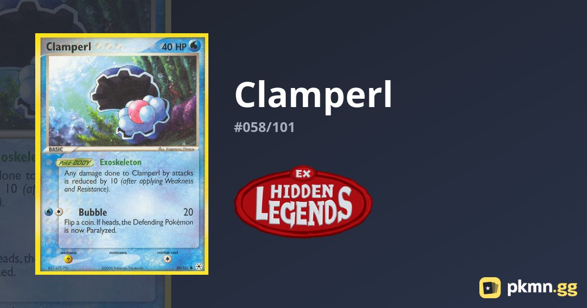 Clamperl #058/101 Hidden Legends | pkmn.gg