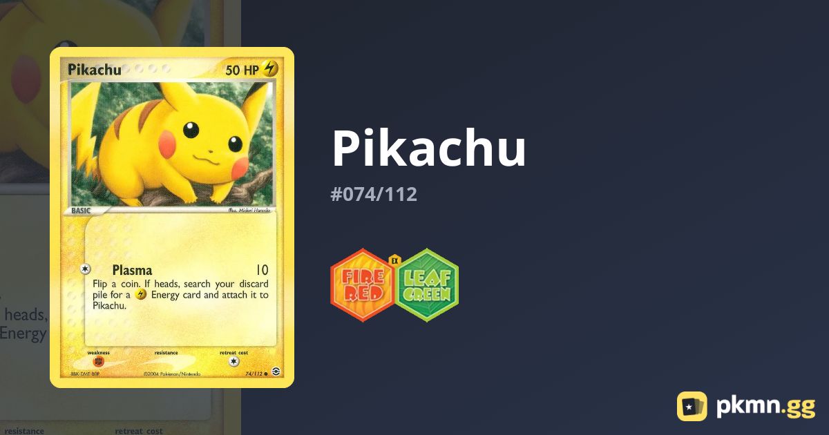 Pikachu #074/112 FireRed & LeafGreen | pkmn.gg