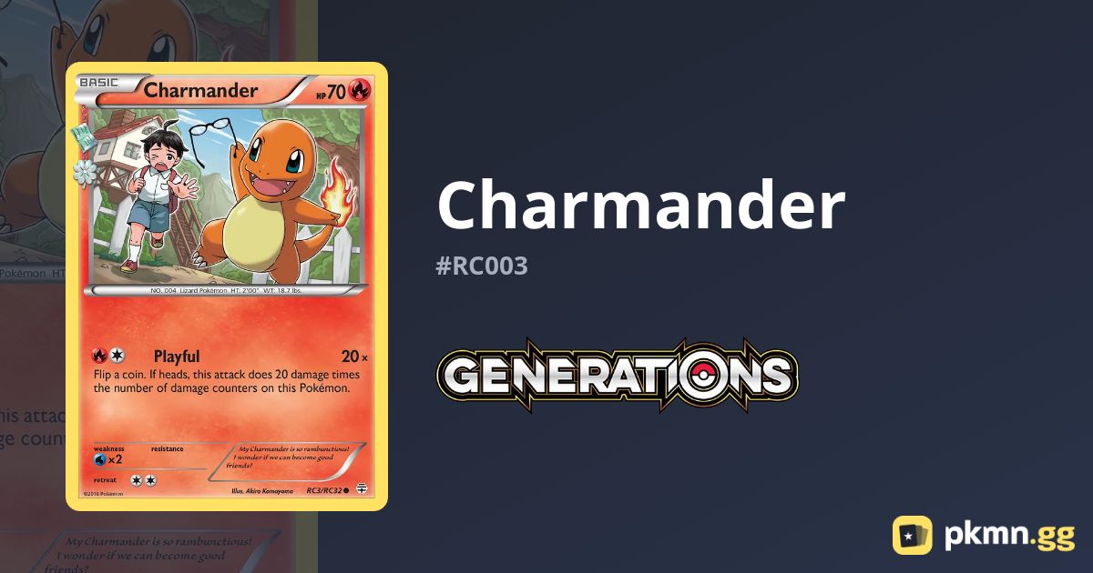 Charmander RC003 Generations | pkmn.gg