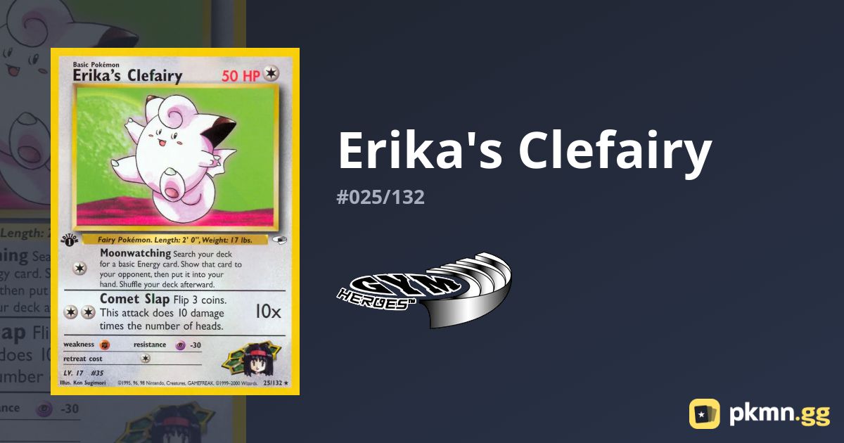 Erika's Clefairy #025/132 Gym Heroes | pkmn.gg