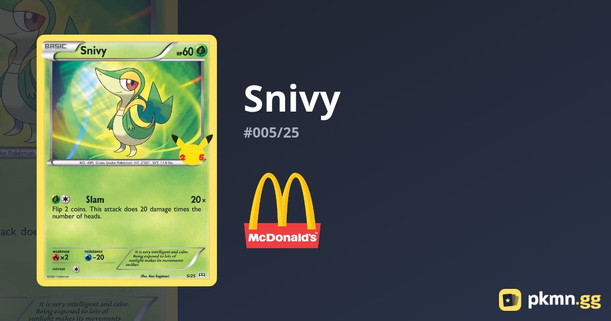 Snivy #005/25 McDonald's Collection 2021 | pkmn.gg