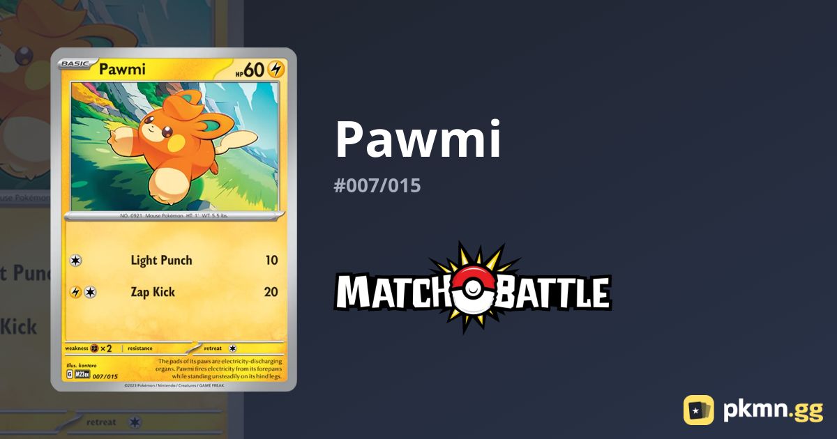 Pawmi #007/015 McDonald's Collection 2023 | pkmn.gg