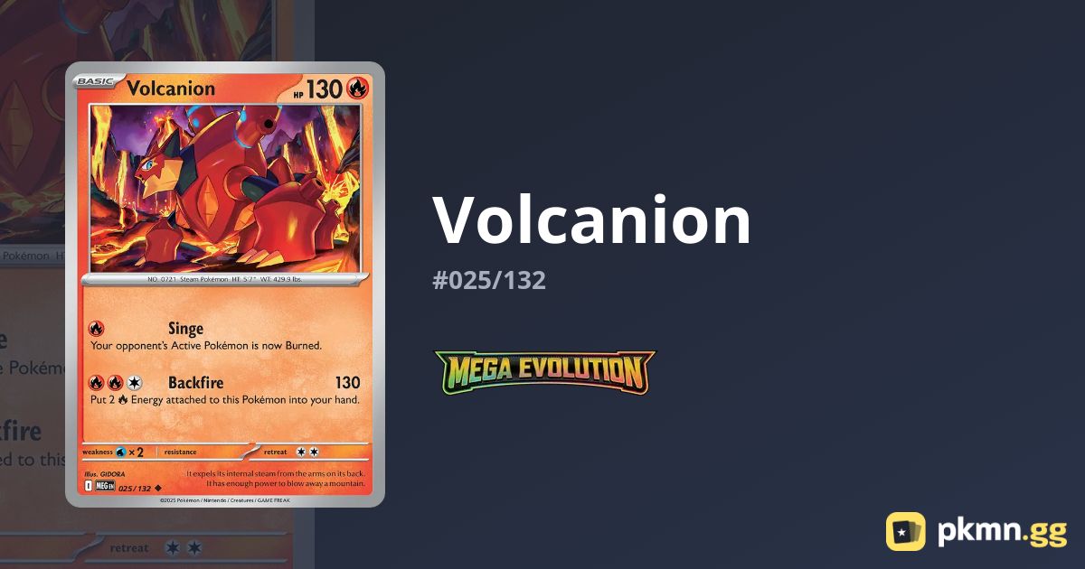 Volcanion #025/132 Mega Evolution | pkmn.gg
