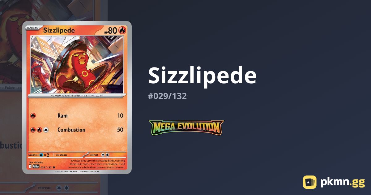 Sizzlipede #029/132 Mega Evolution | pkmn.gg