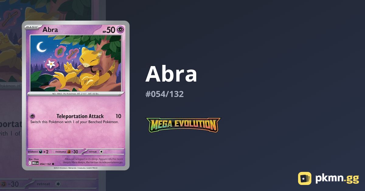 Abra #054/132 Mega Evolution | pkmn.gg